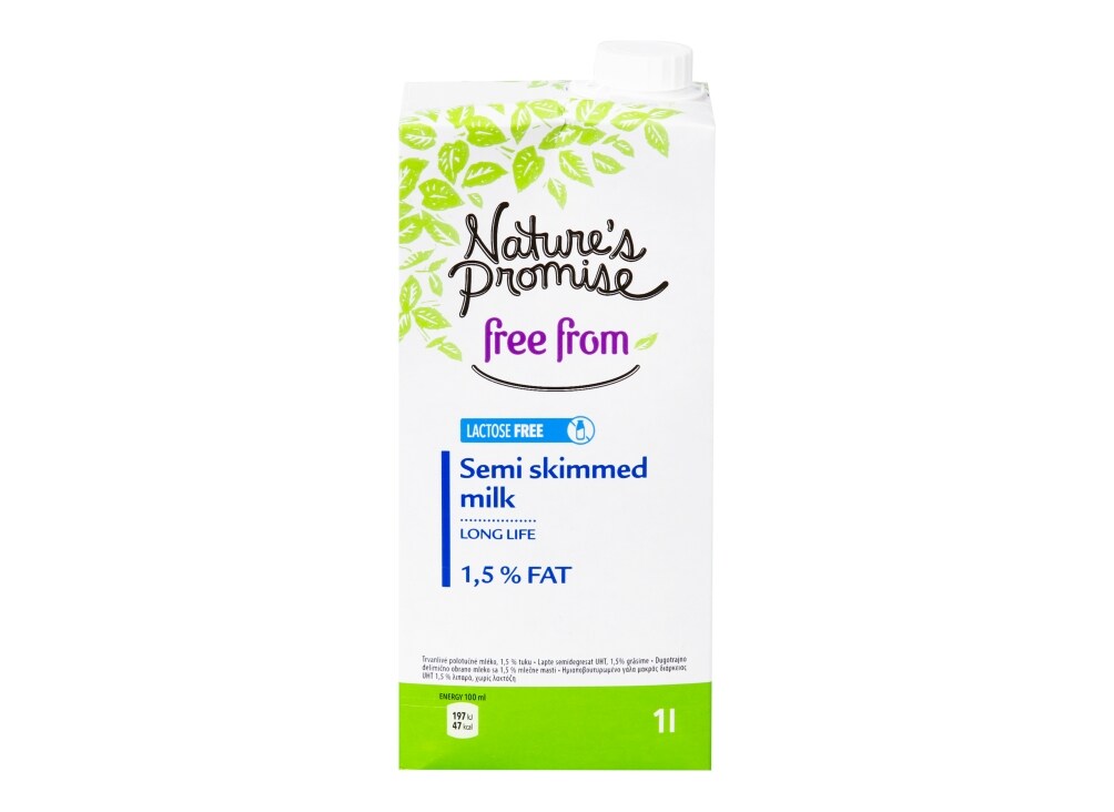 Nature's Promise Mléko polotučné bez laktózy | 1 l | Albert