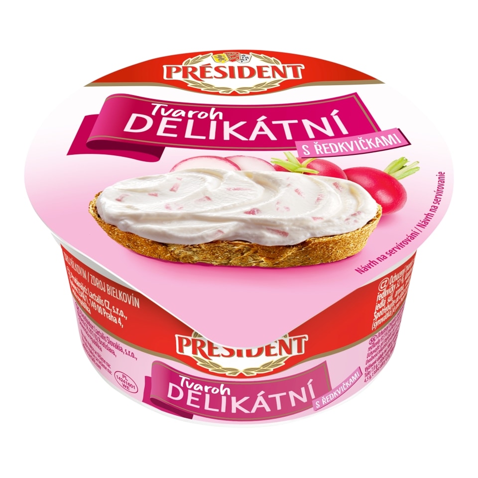 Président delikátní tvaroh ředkvička | 125 g | Albert