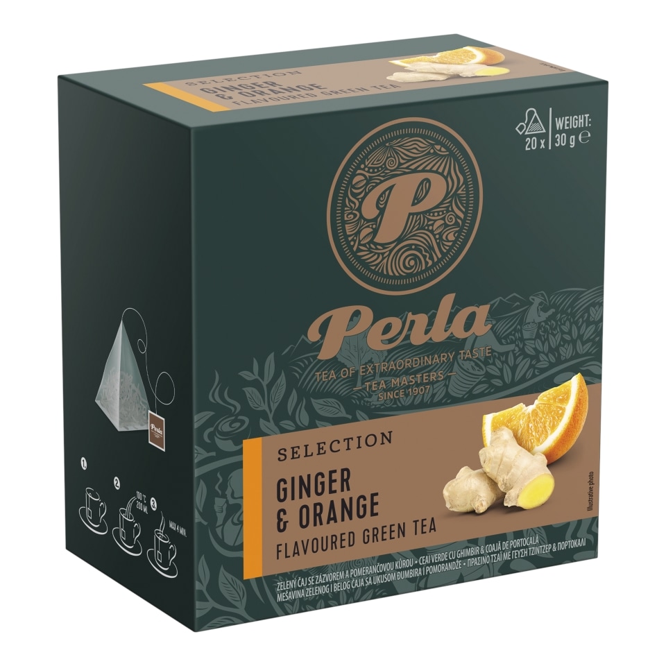Perla Selection Zelený čaj zázvor & pomeranč | 30 g | Albert