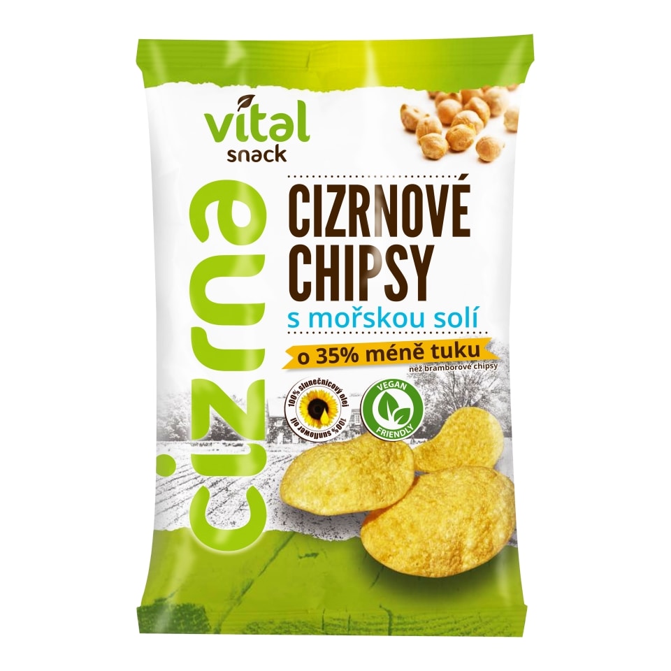 Vital snack Chipsy cizrnové s mořskou solí | 65 g | Albert