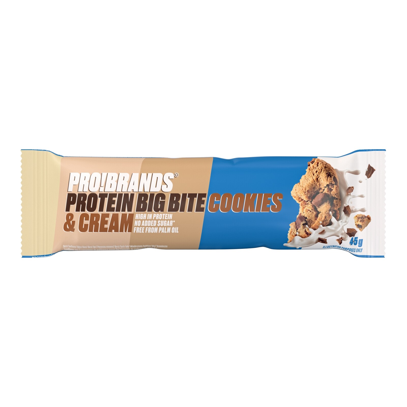 PRO!BRANDS Proteinová tyčinka cookies&cream | 45 g | Albert