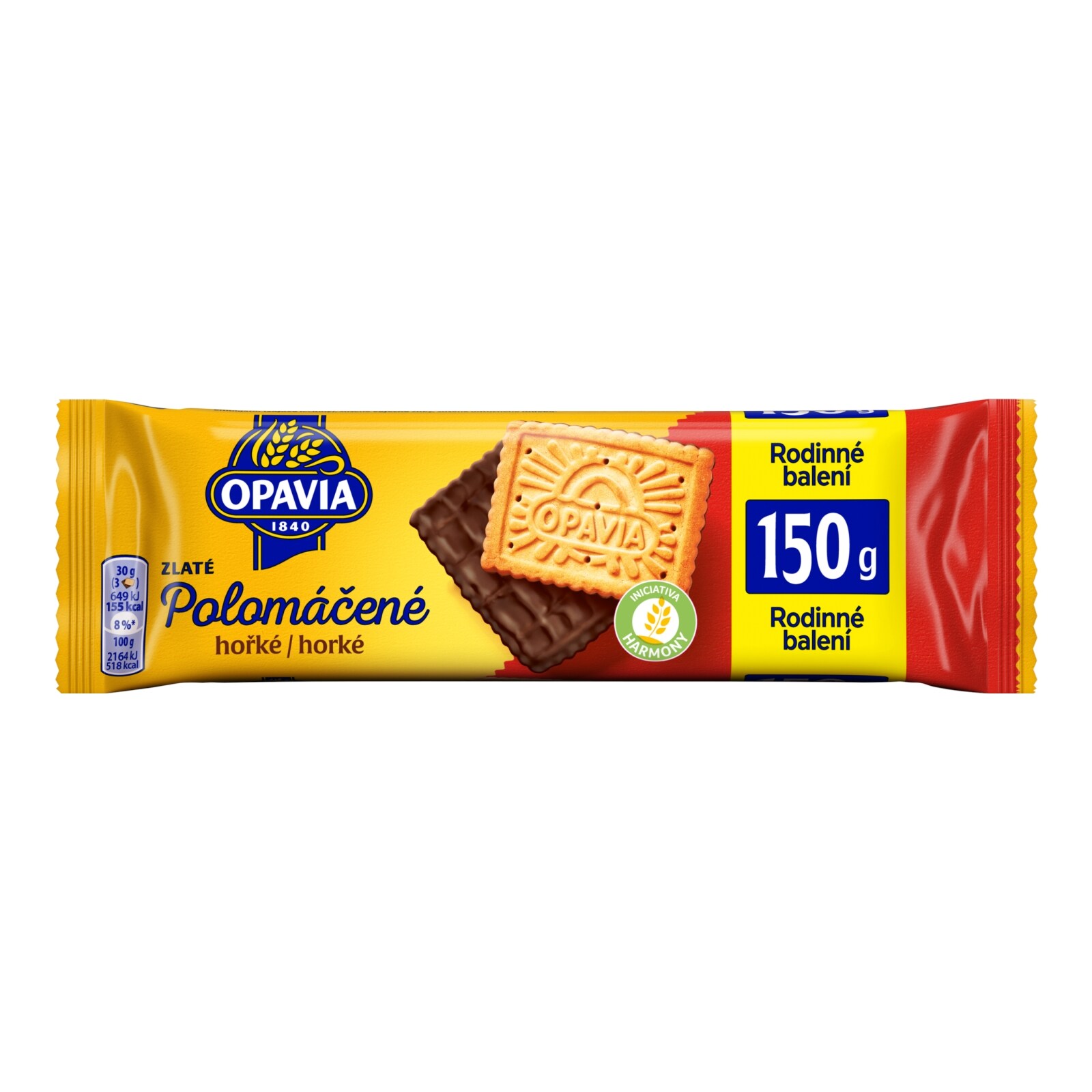Opavia Zlaté Polomáčené sušenky v hořké čokoládě | 150 g | Albert