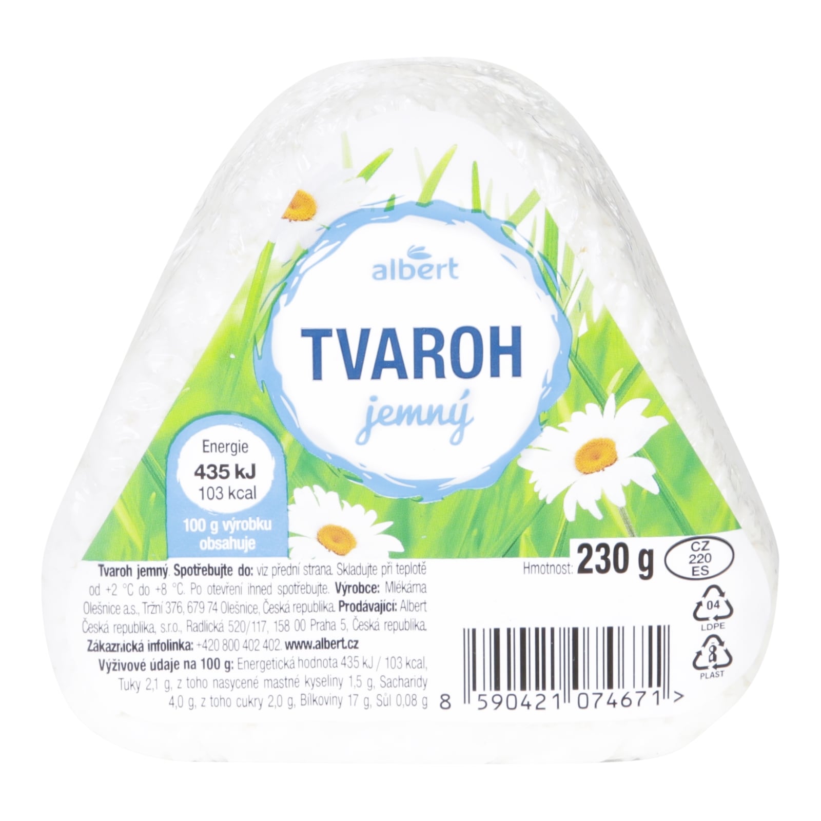 Albert Tvaroh jemný trojúhelník | 230 g | Albert