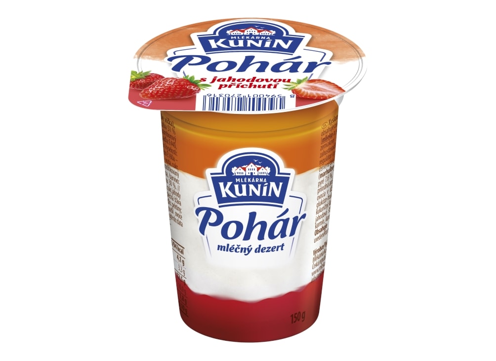 Mlékárna Kunín Pohár s jahodovou příchutí | 150 g | Albert