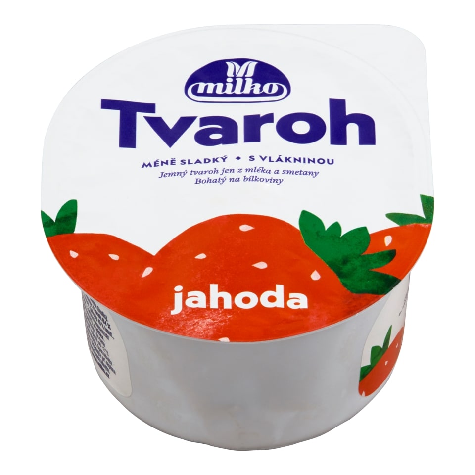 Milko Tvaroh s vlákninou jahoda | 140 g | Albert