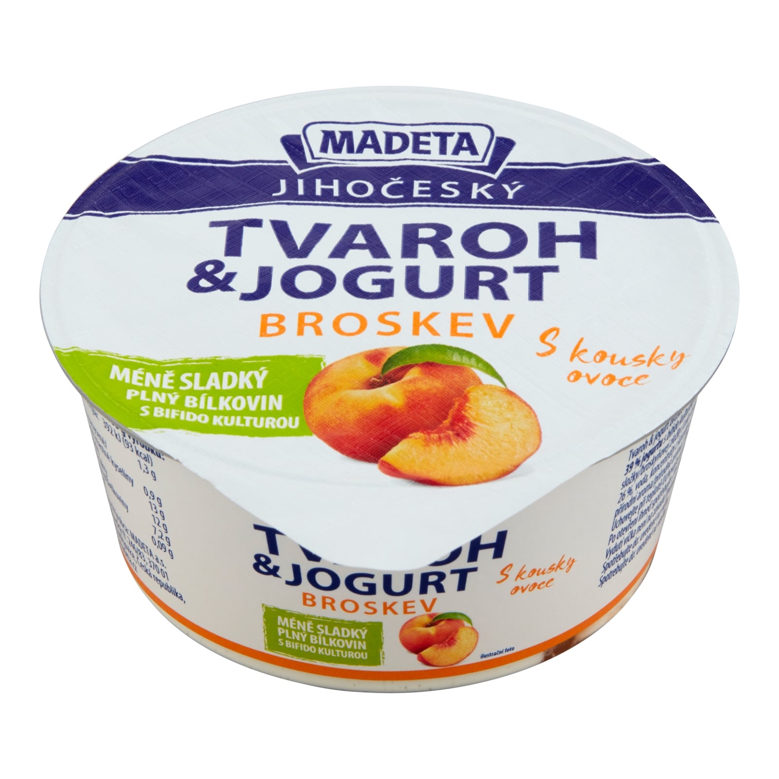 Madeta Jihočeský Tvaroh&jogurt broskev | 135 g | Albert