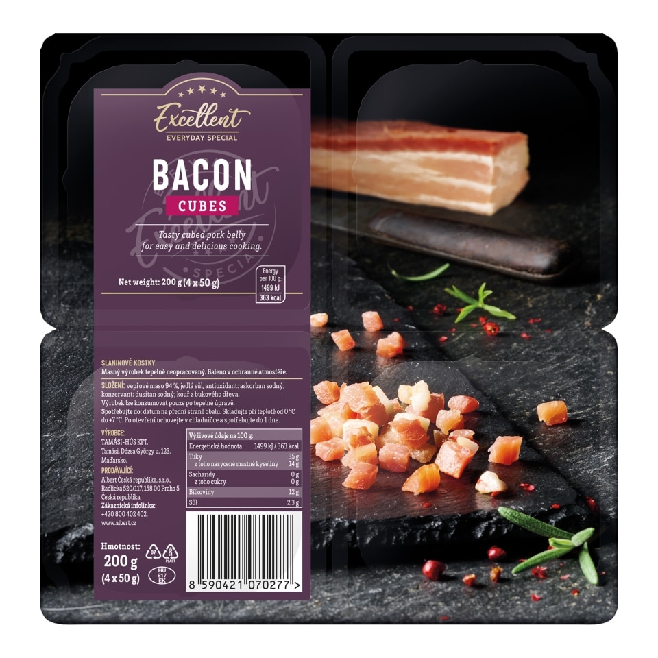 Albert Excellent Slanina kostky | 200 g | Albert