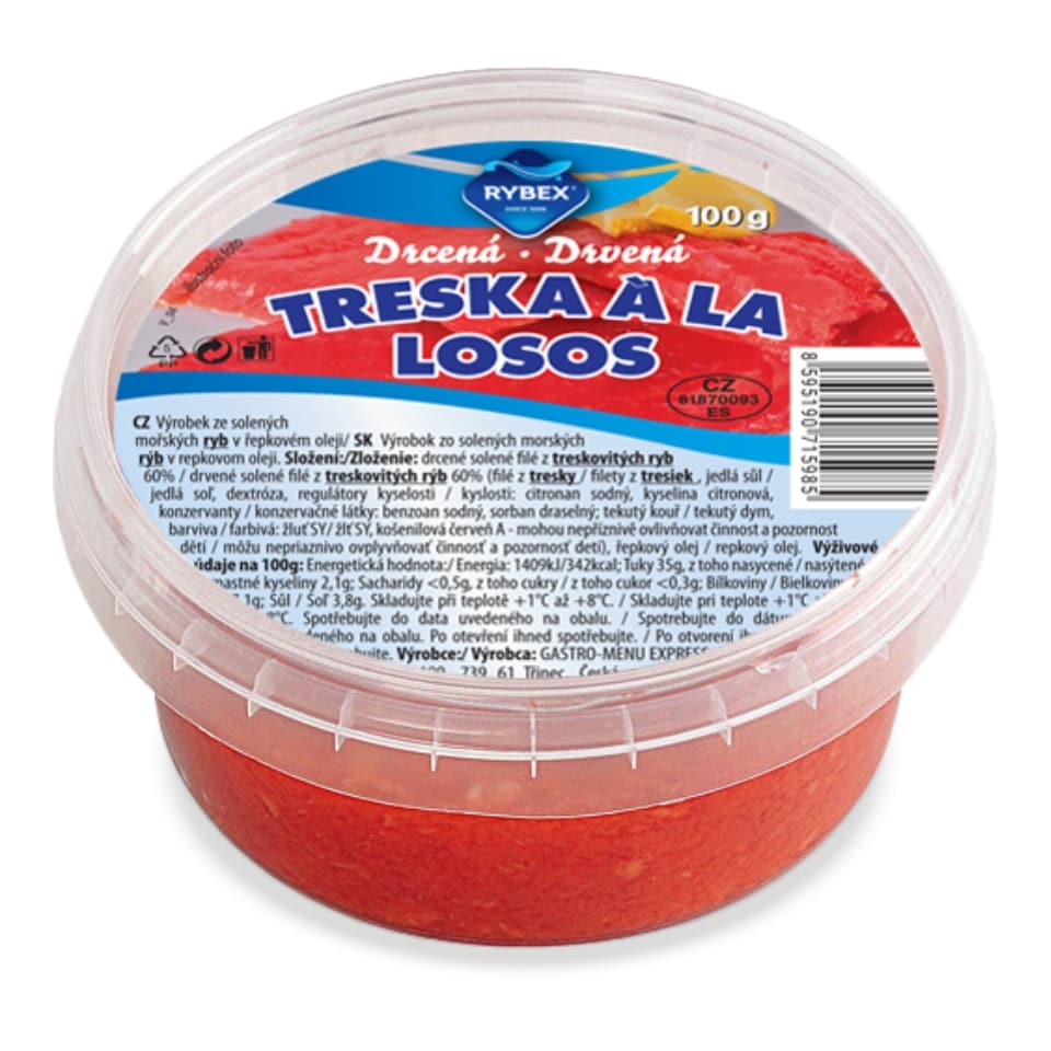 Rybex Treska ala losos drcená | 100 g | Albert