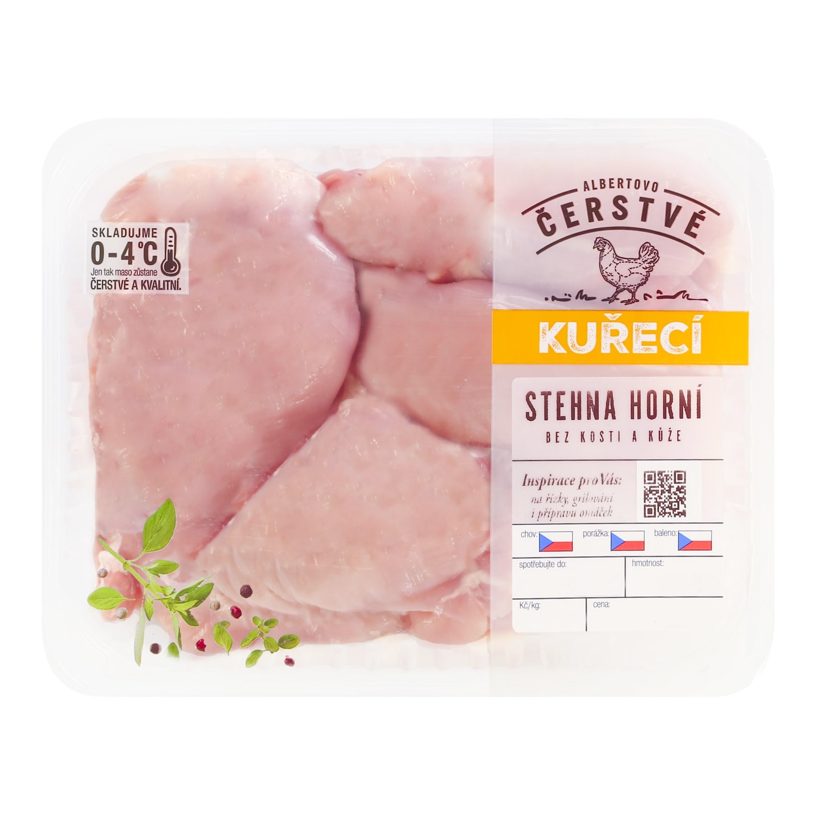 Kuřecí horní stehna bez kosti a kůže | 700 g | Albert
