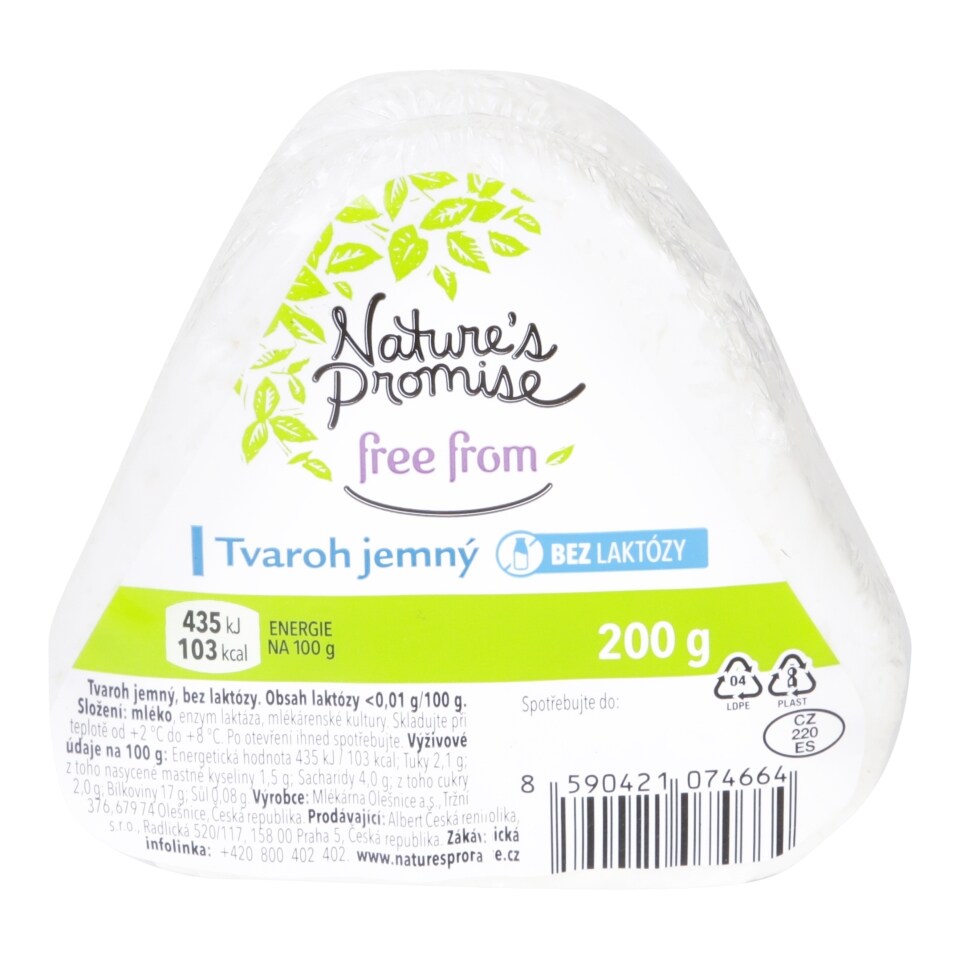 Nature's Promise Tvaroh jemný bez laktózy | 200 g | Albert
