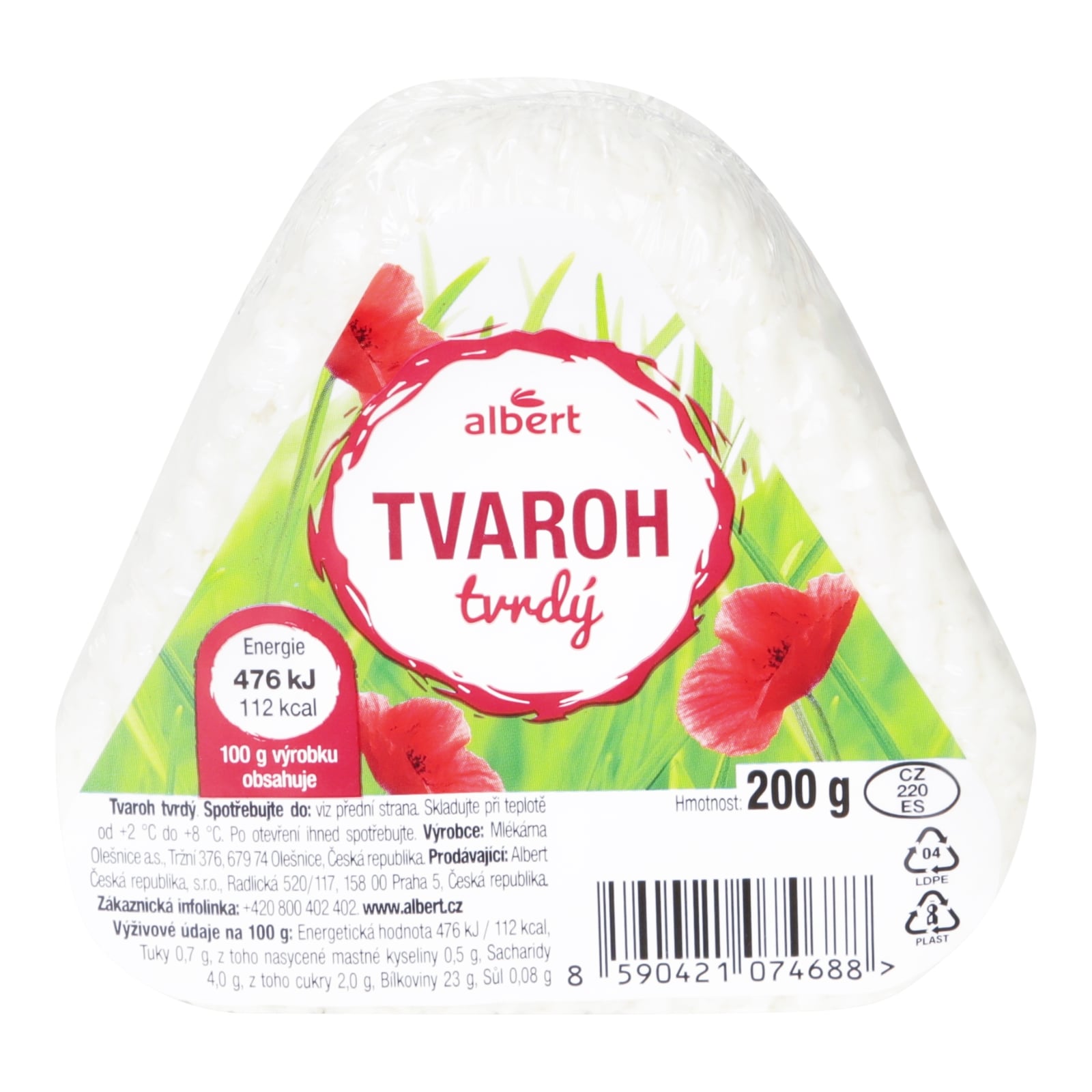 Albert Tvaroh tvrdý trojúhelník | 200 g | Albert