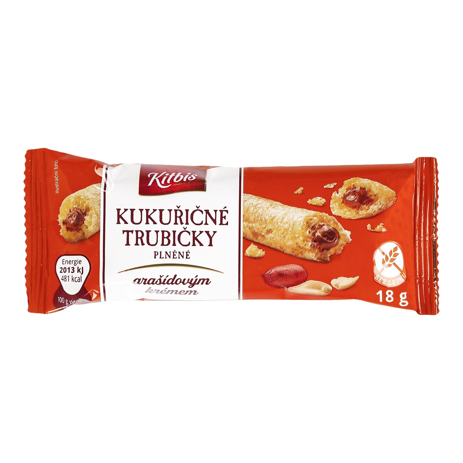 Kitbis Kukuřičné trubičky s araš.krémem bez lepku | 18 g | Albert